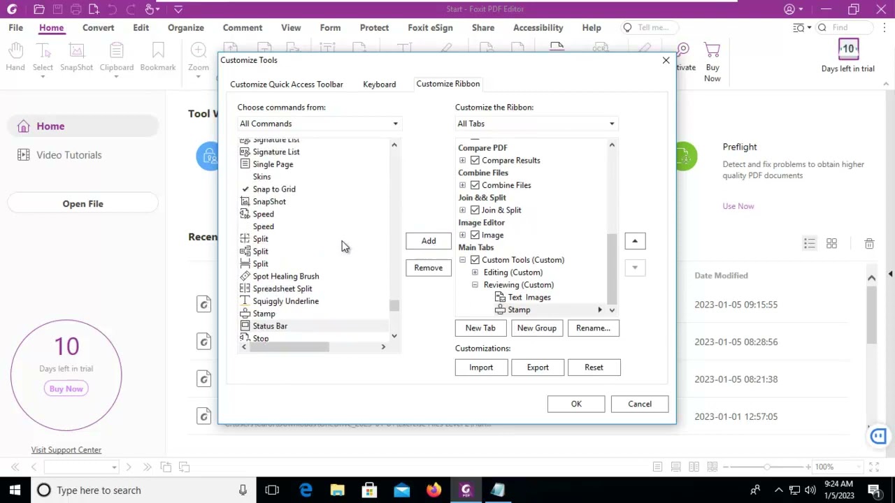 Foxit Creating a Custom FOXIT Ribbon
