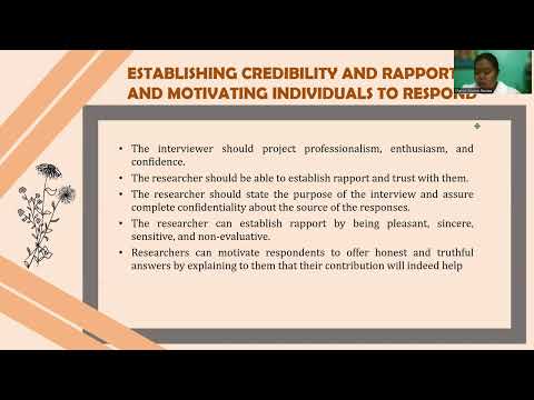 Establishing Credibility and Rapport
