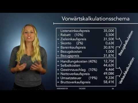 Die Vorwärtskalkulation | Wissen für die Ausbildung | Prozubi.de
