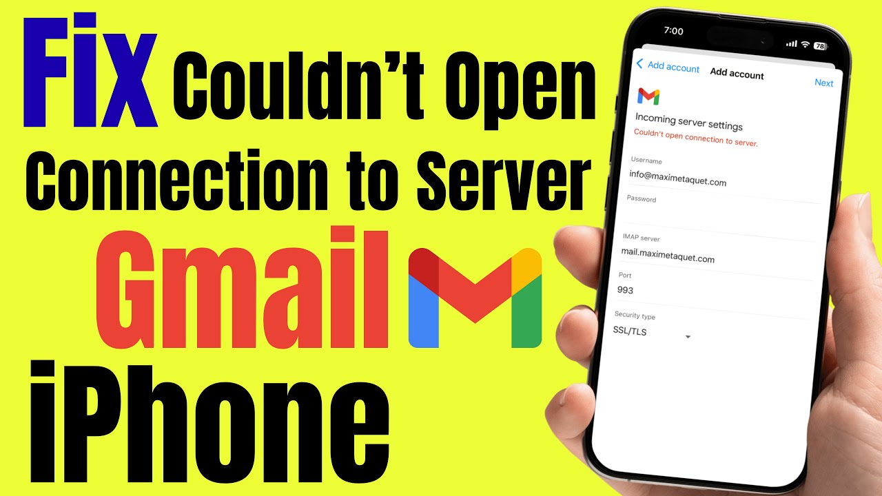Fix Couldn't Open Connection to Server Gmail Error (IMAP to Gmail)