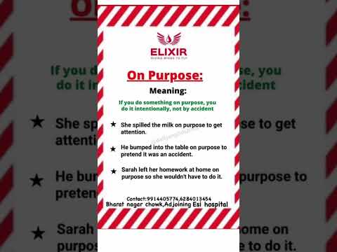 Usage of phrase βon purposeβ in your spoken English#learnenglish#spokenenglish#elixirschoolludhiana