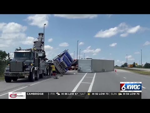 Tipped semi closes portion of John Deere Road for hours