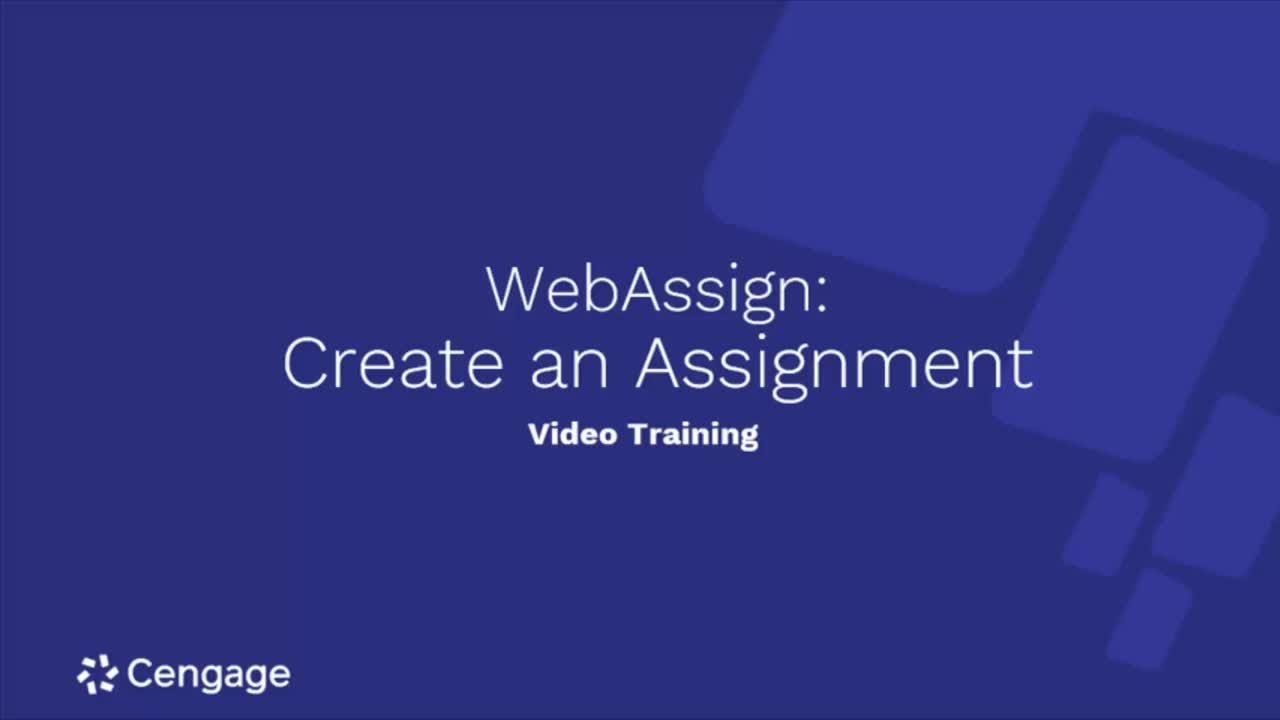 WebAssign: Create an Assignment