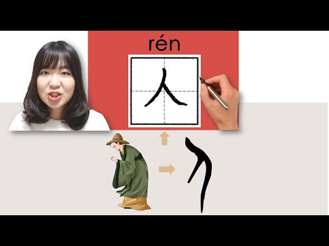 #newhsk1 _#hsk1 _人/ren/(person, people) How to Pronounce & Write Chinese Vocabulary/Character Story