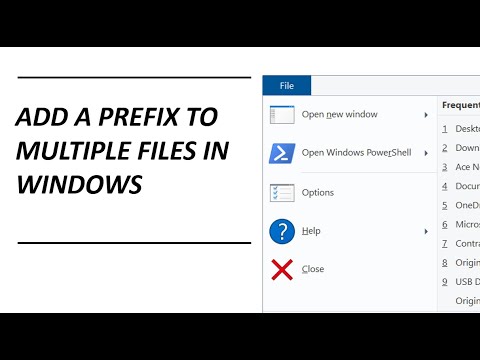 How to Add a Prefix to Multiple file names