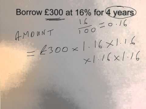 Compound interest £300 at 16% for 4 years