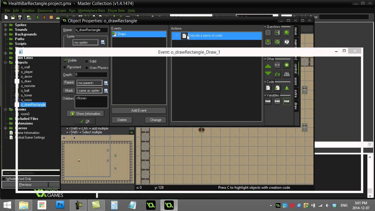 GameMaker How To Make Health Bar Rectangle