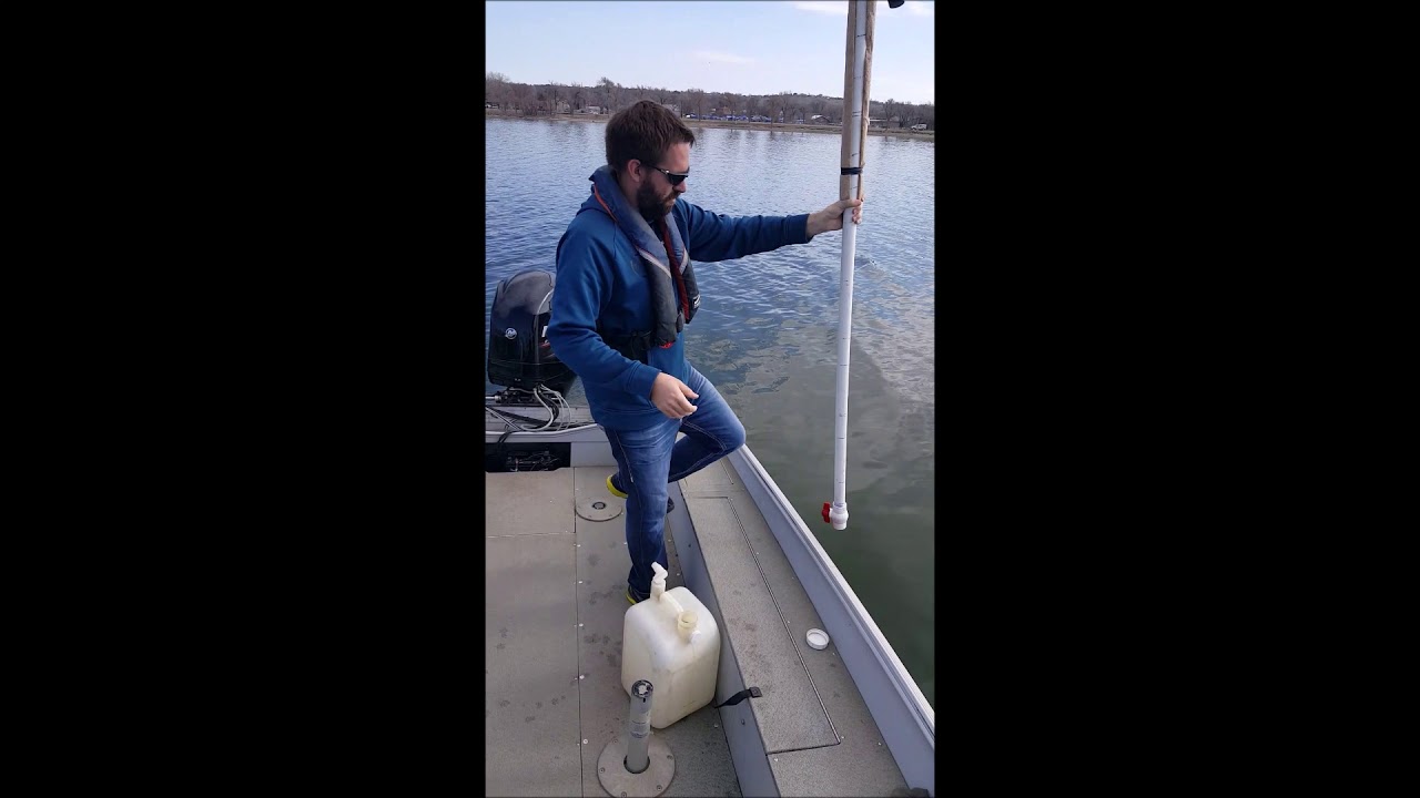 Collecting a composite sample from a lake