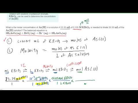 What is the molar concentration of as(iii) in a solution