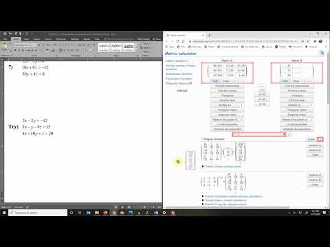 Using Online Matrix Calculator to Solve Systems of Equations (Pre-Calculus 2.5b)