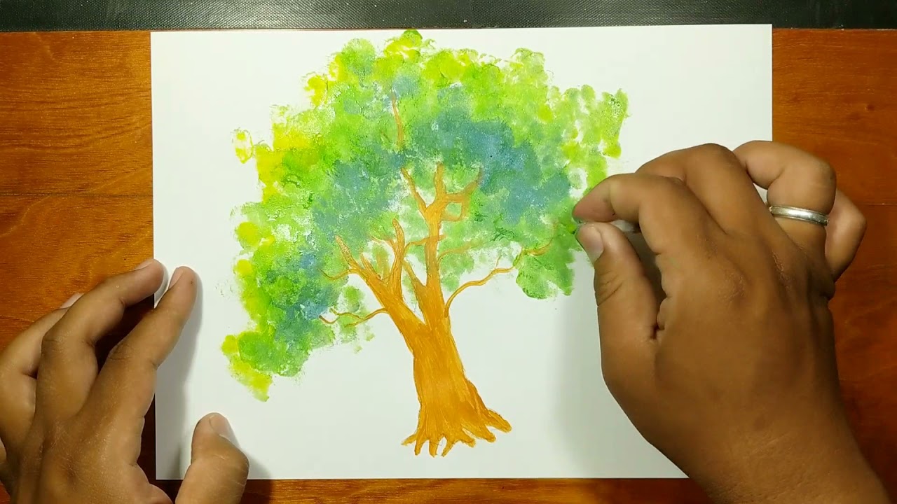 How to draw CHESTNUT TREE with watercolor  #howtodraw #painting #chestnut #tree