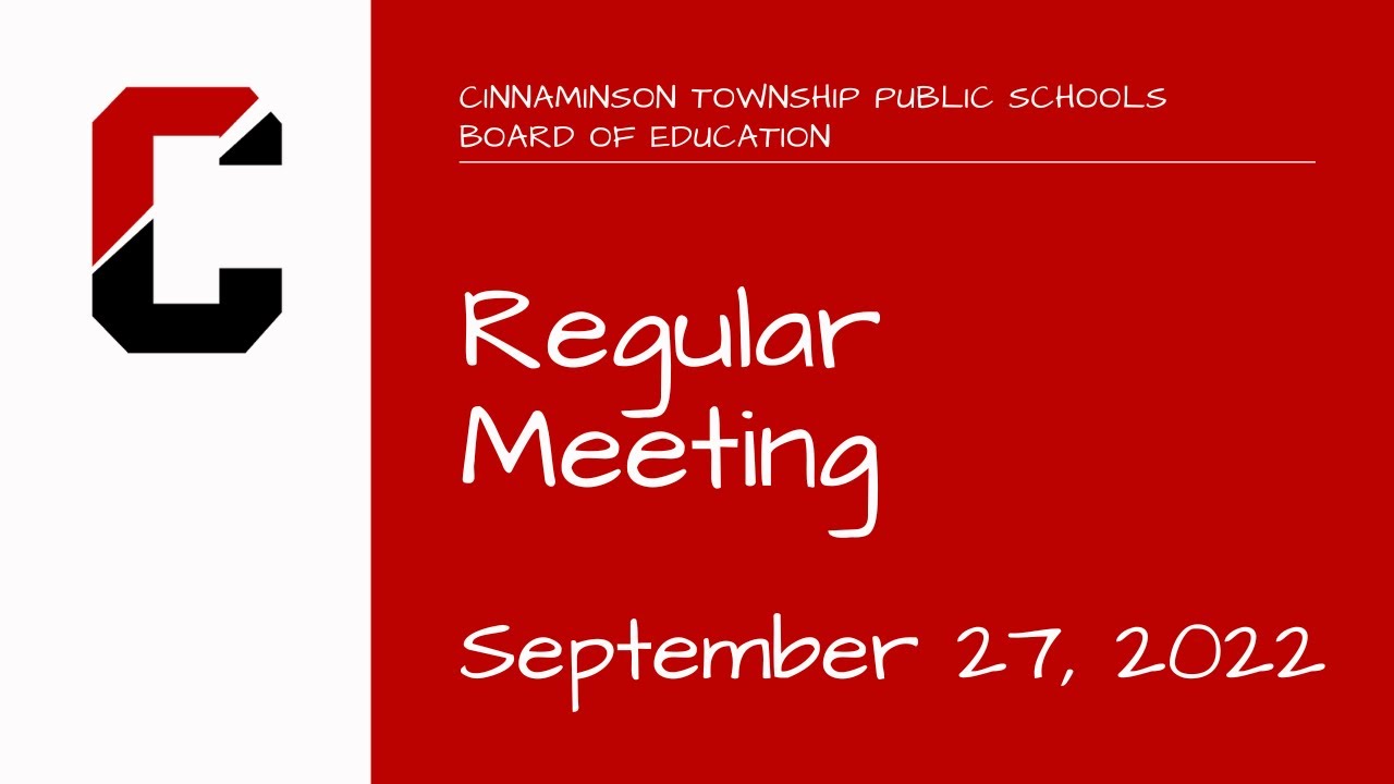 Board of Education Meeting - September 27, 2022