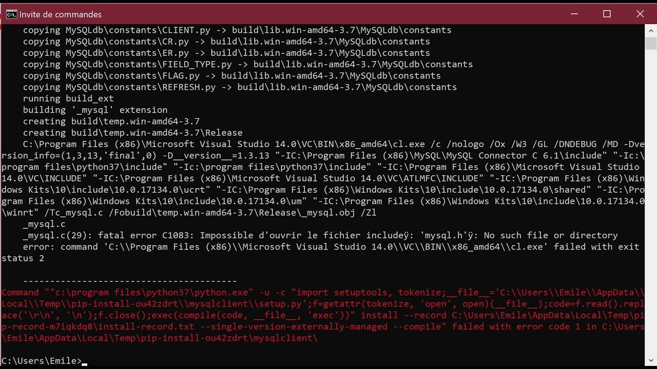 pip install mysqlclient - safe way to fix the ERROR.