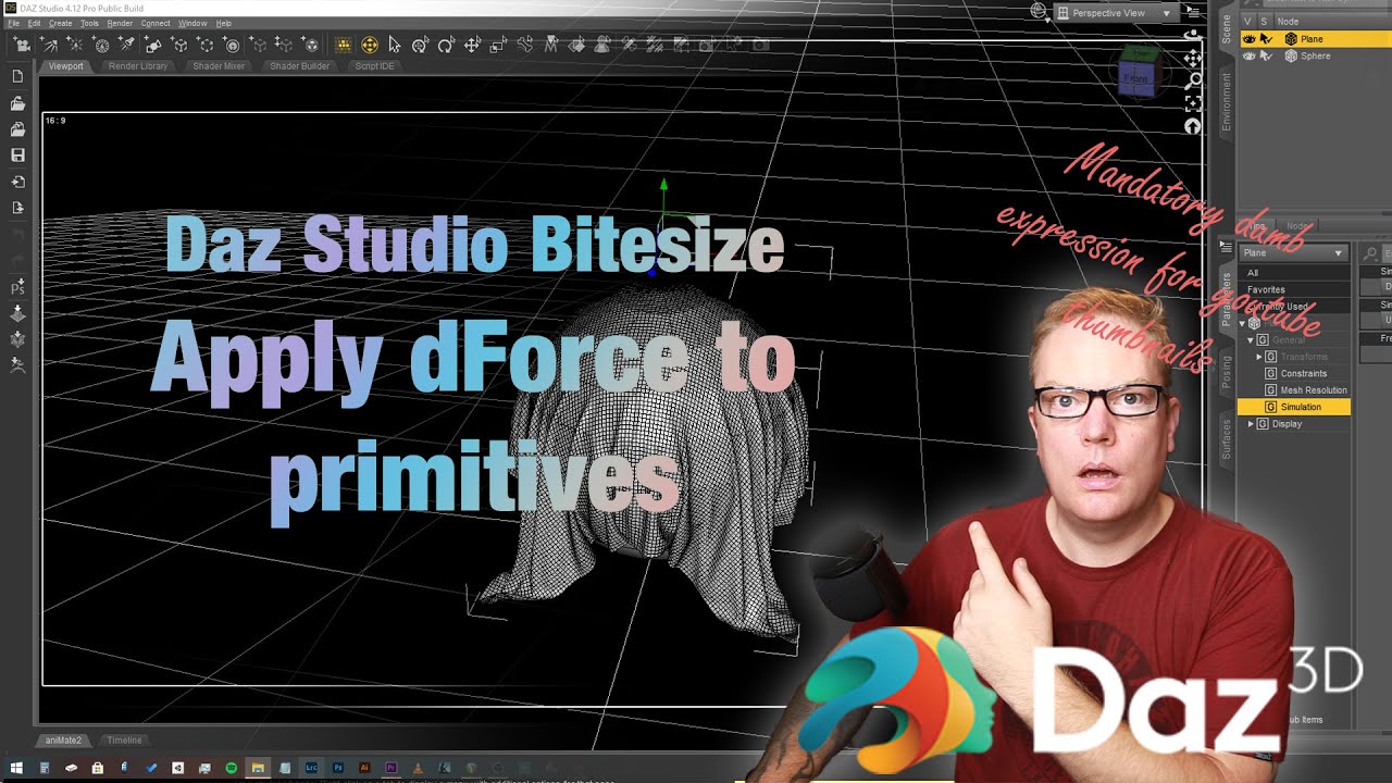 [Daz Studio] Bitesize: Apply dForce to an object