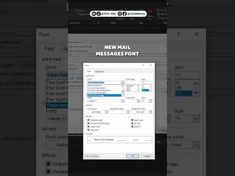 Outlook | Font change