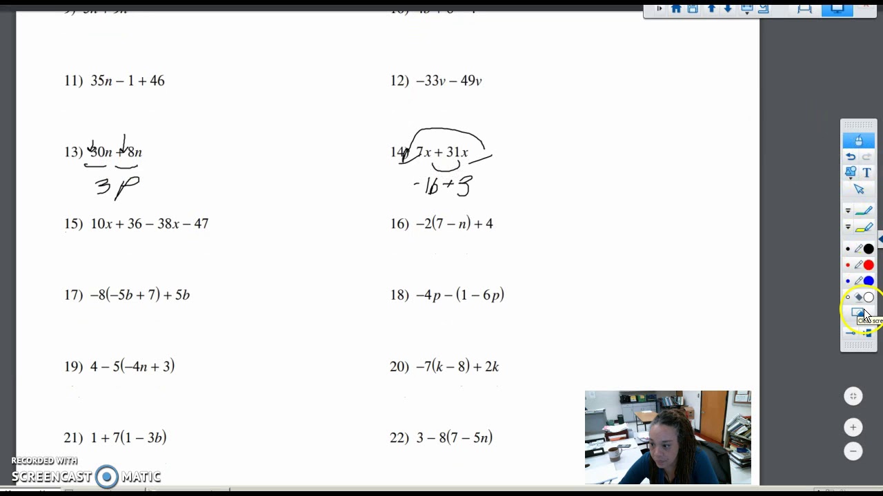 Simplifying Variable Expressions-Kuta Tutorial