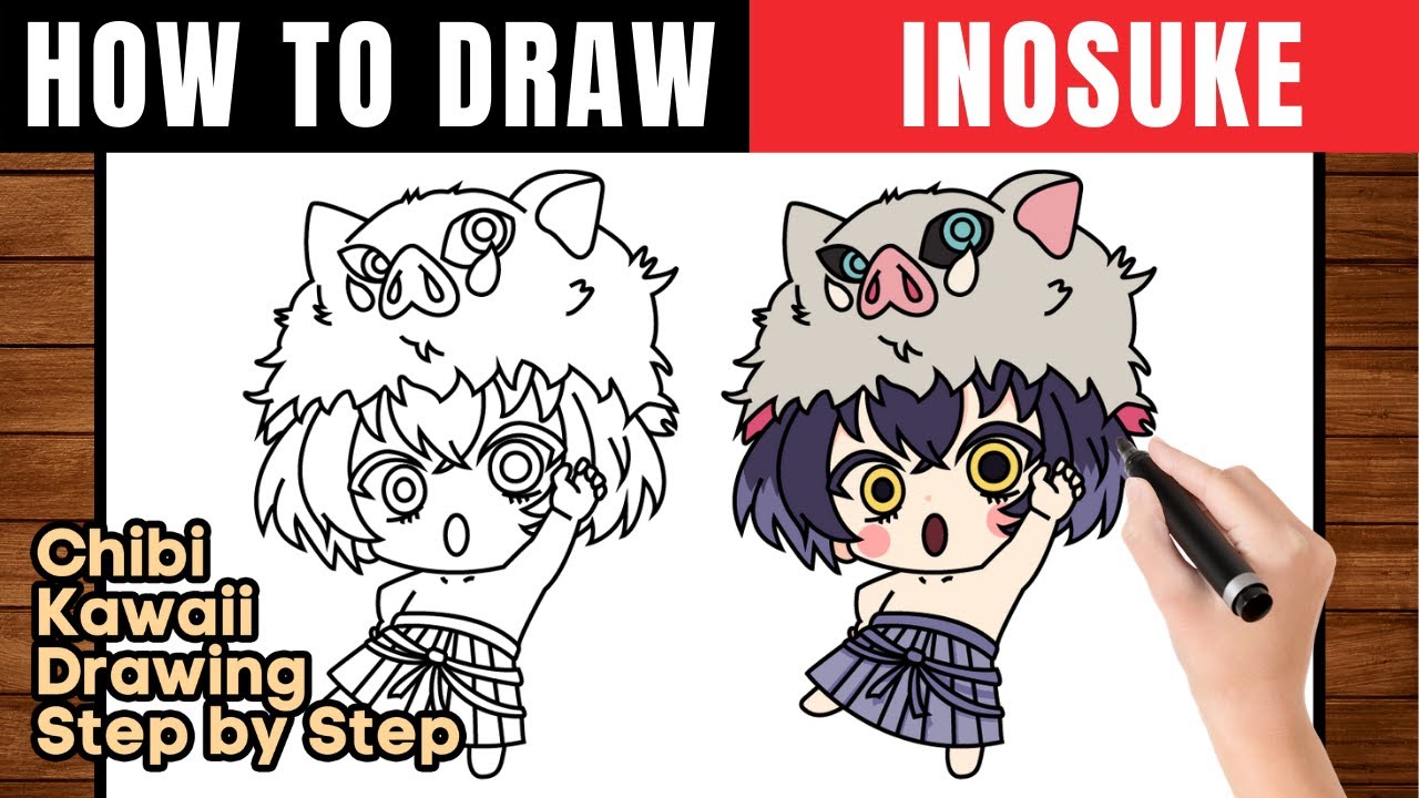 How To Draw Inosuke | Drawing Chibi Inosuke Hashibira - Step by Step