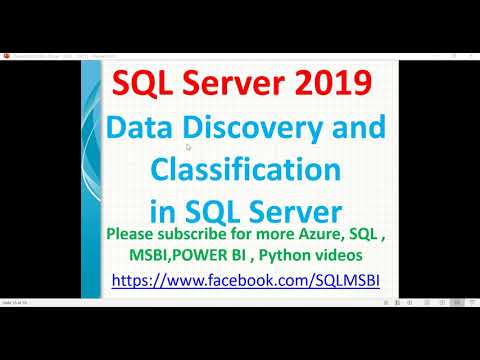 SQL 2019 New Features | Data Discovery and Classification in SQL 2019