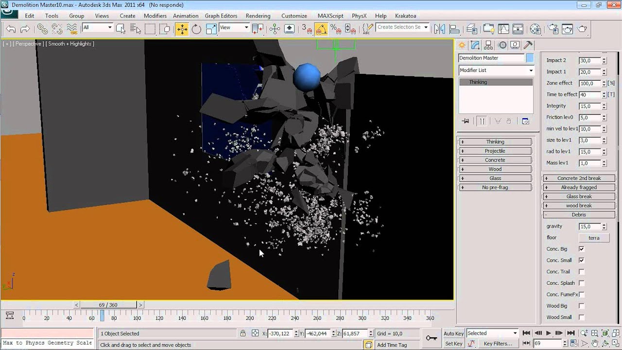 Destruction with Thinking Particles 0.9