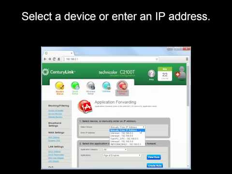 Application forwarding on the C2100T Technicolor Modem