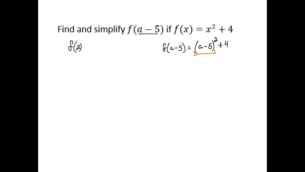 Using Function Notation - Substitute an Expression