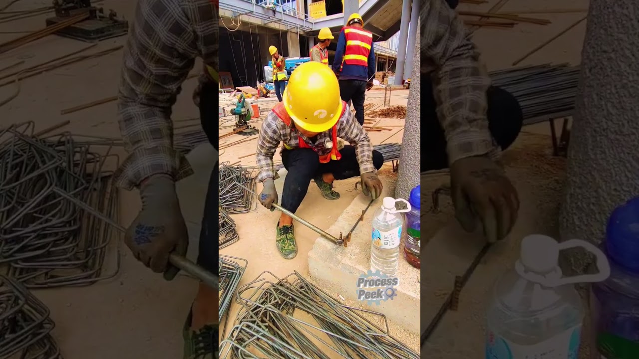 How to easily bend rebar by hand #process #satisfying