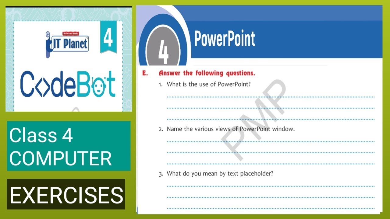 Exercise- PowerPoint | Chapter 4 Class 4 Computer #codebot #aps