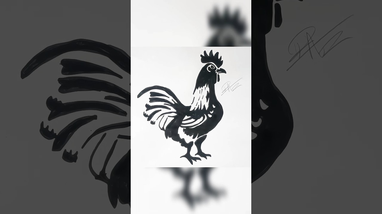 This rooster’s got style and soul. #SilhouetteArt #RoosterVibes