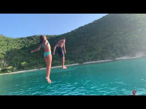 Jumping off of the Willy T by Norman Island British Virgin Islands.