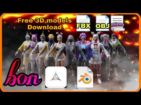 3d models pack Characters pubg mobile 3d model prisma3d bon Blender fbx+obj+prisma free download