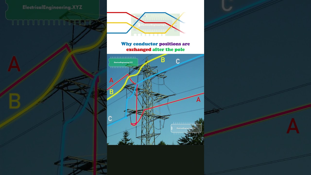 Why conductor positions are exchanged after the pole #electricalengineeringxyz
