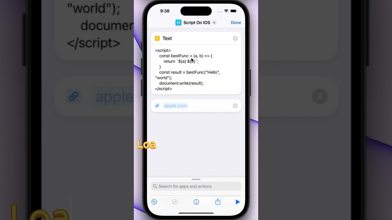 Run script with Apple Shortcuts