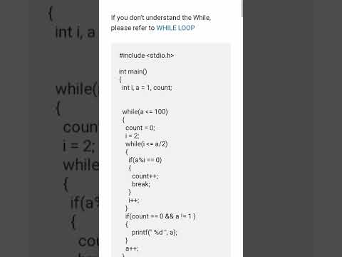 Prime numbers between 1 to 100 | C programming😉😉 #shorts