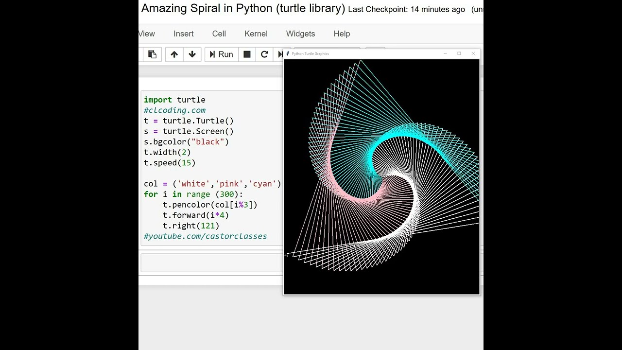 Amazing Spiral in Python turtle library