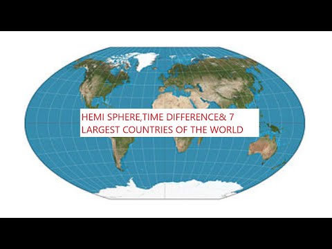 NORTHERN& SOUTHERN HEMISPHERE,,TIME DIFFERENCE BETWEEN ,LARGEST COUNTRIES OF THE WORLD