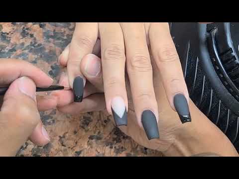 Doing Black Color Acrylic is the HARDEST with DESIGNS | Tips & Tricks #nails #tutorial #nailtech