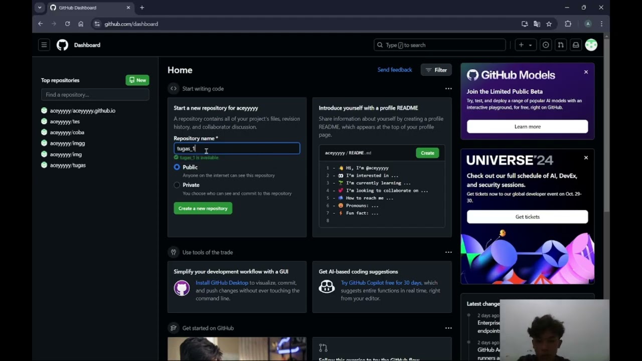 Tugas Pemrograman Web II (push, fetch, dan pull 3 branch ke github)