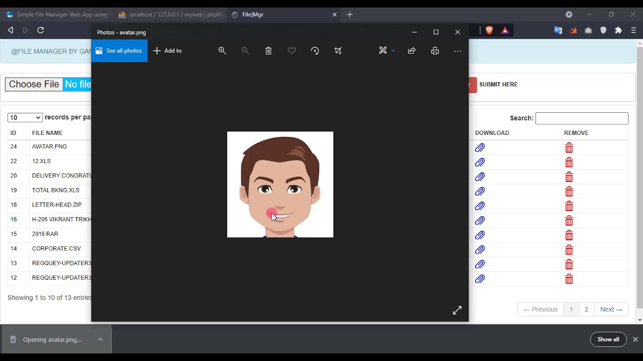 Simple File Manager Web App using PHP DEMO