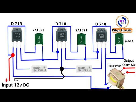 12v DC to 220v AC convert circuit // 1500W inverter circuit #inverter #electric #circuit #video