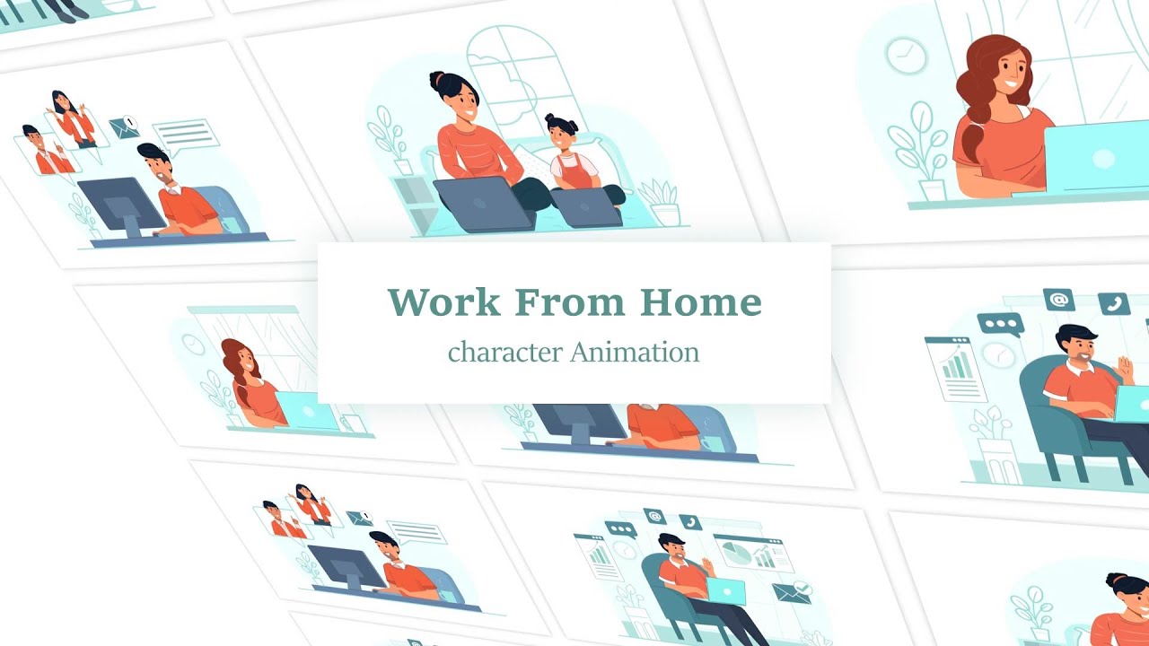 Work From Home Premiere Pro Templates | Get Premium Vector Images at Best Price