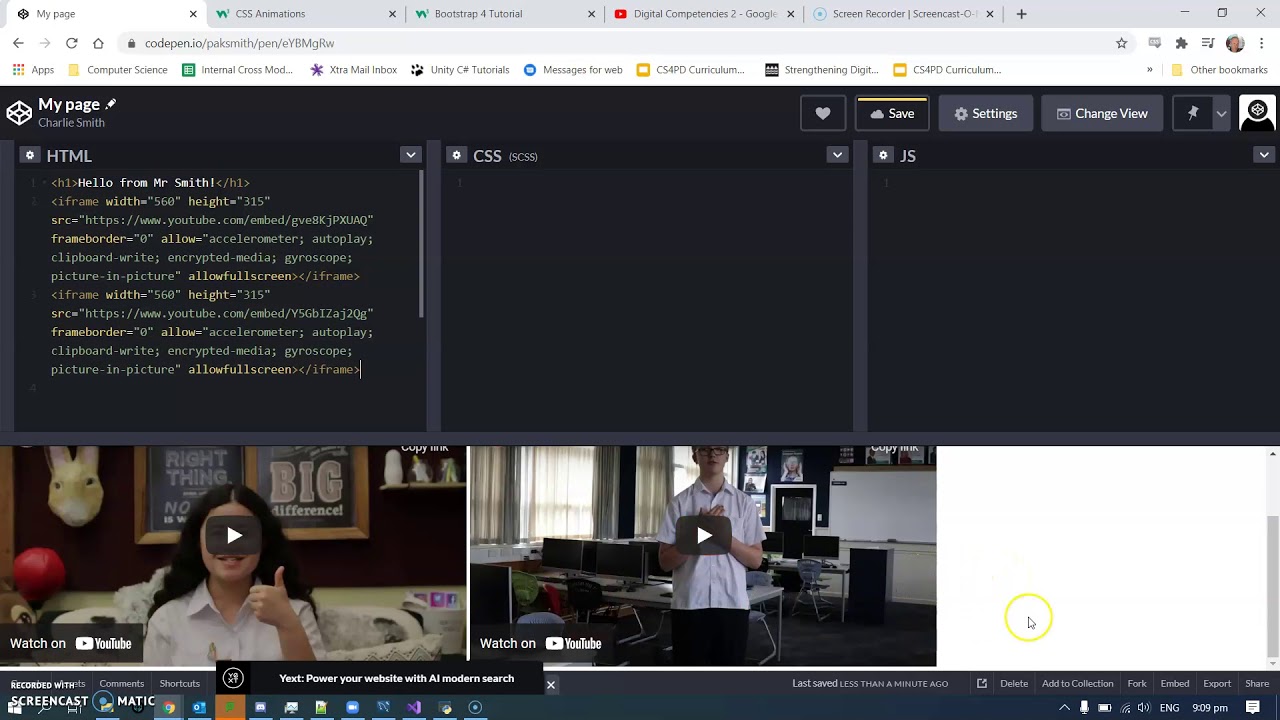 CodePen HTML/CSS activity