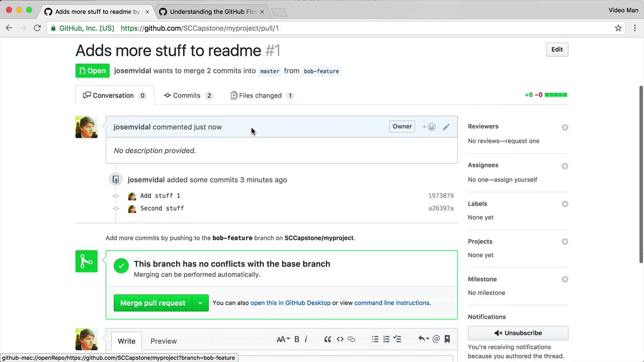 GitHub Flow Tutorial: Basic workflow for git