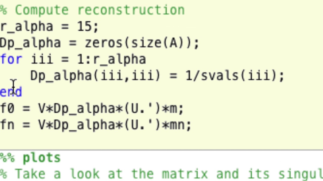 Inverse Problems Lecture 3/2017: deconvolution with truncated SVD, part 2/2
