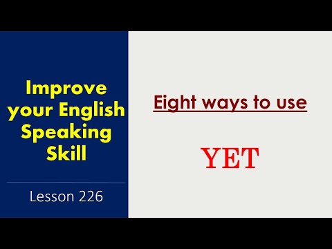 Use of 'YET' | Learn English Through Tamil