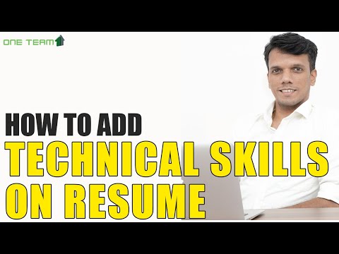 How to Add Technical Skills on Resume for Freshers - Do's and Dont's I One Team Solutions 2021