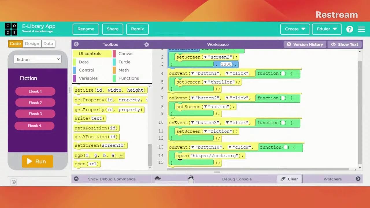 E-library App | App Lab | Code.org