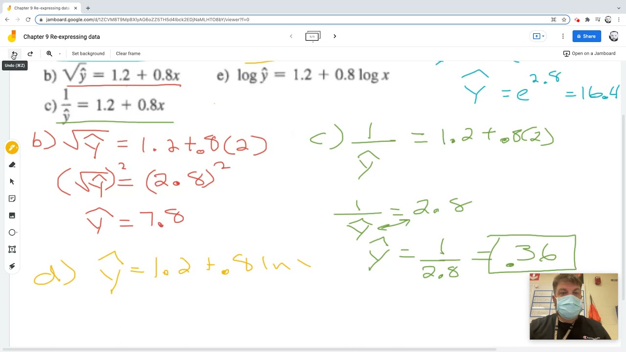 AP Stats Chapter 9 Re-expressing Data Problem 5