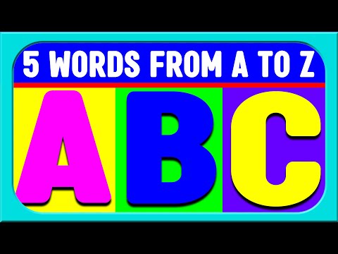 A to Z Alphabet | Kids A To Z Reading | 5 Words From A To Z | Kids Vocabulary Words