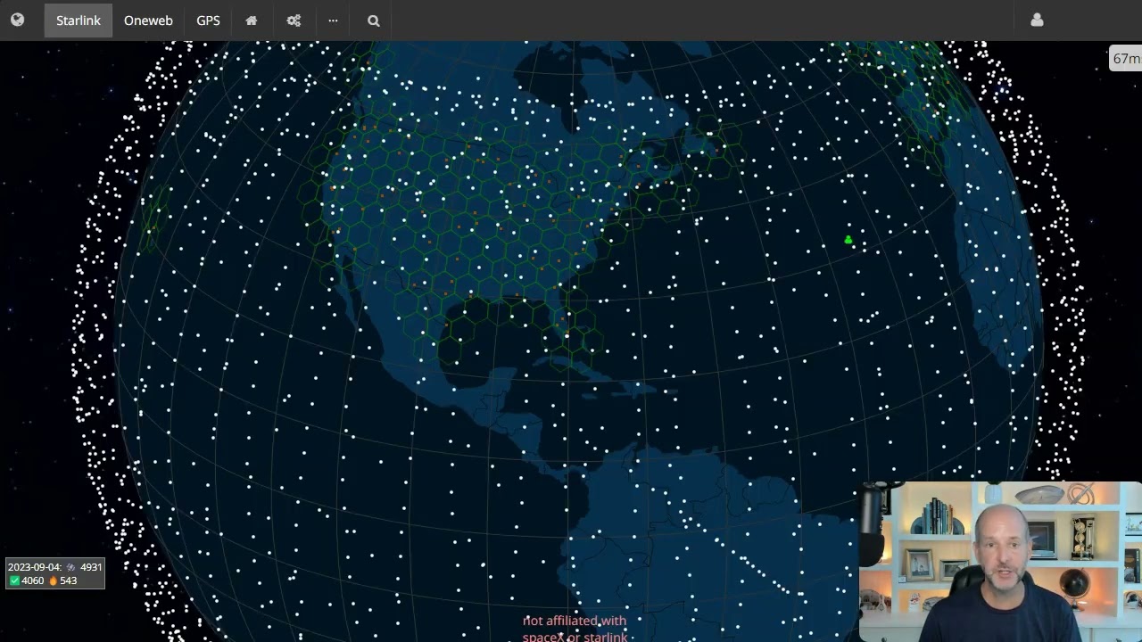 Starlink satellites, the string of lights in the night sky.