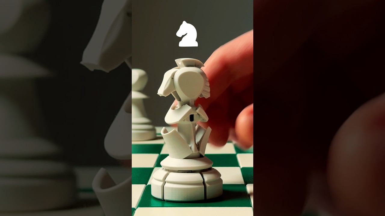 3D printable transforming chess pawns #chess #3dprinting #engineering #art
